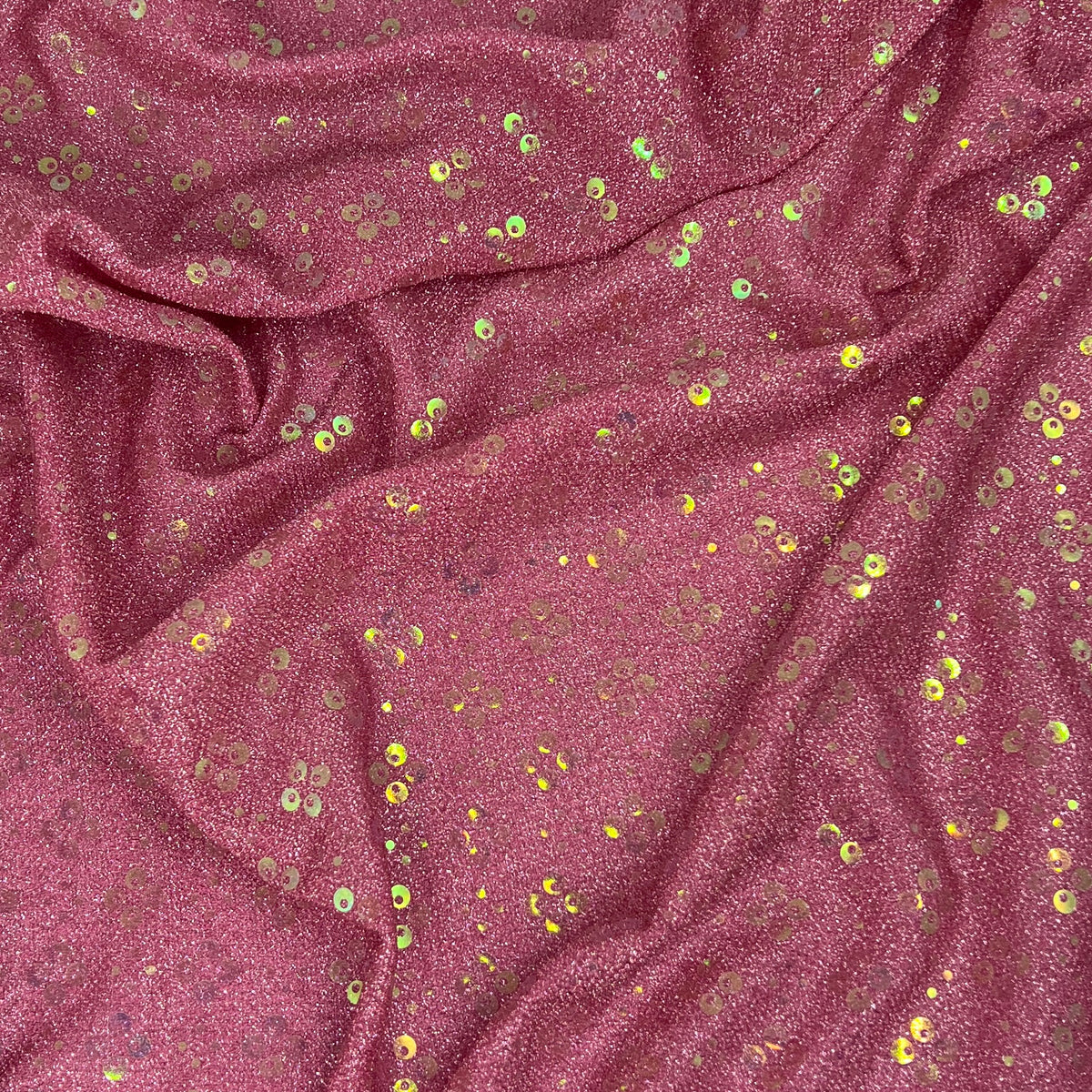Pink Lurex Tricot with Sequin Fabric, 2-Yard Piece - Nick Of Time Textiles