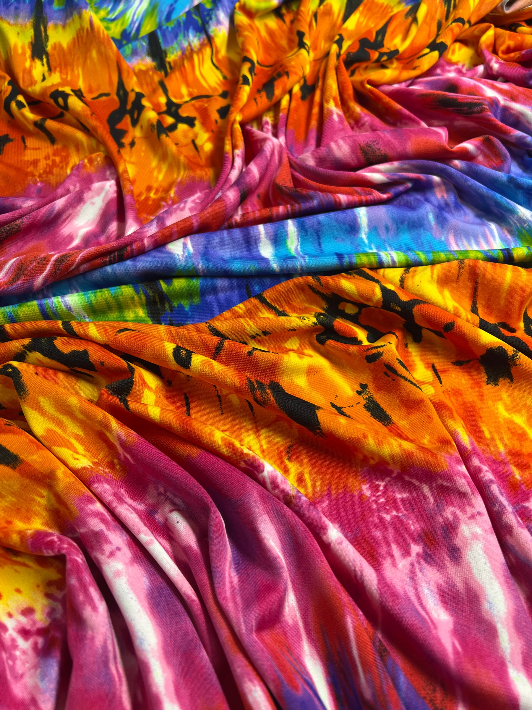 Sunset Tie-Dye - Polyester/Spandex Jersey Print — Nick Of Time Textiles